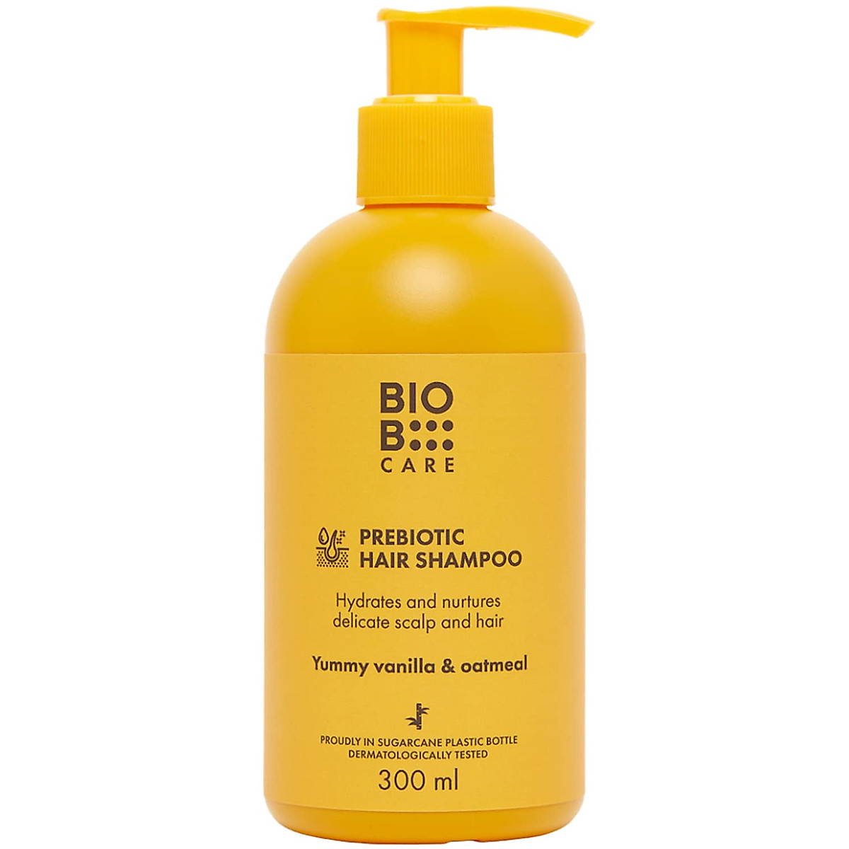 BioB Natural Hair Shampoo with Prebiotics - Vegan Shampoo without Chemicals - Vanilla Shampoo Dry Hair - Shampoo for Scalp Psoriasis Seborrheic Dermatitis Eczema Acne Anti Dandruff Treatment - 10oz