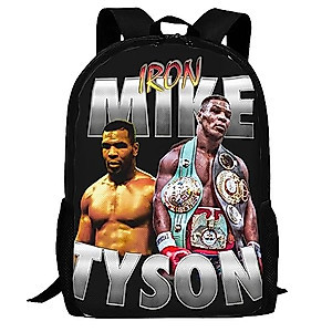 NEWCREATEES Laptop Backpacks Mike Boxer Tyson Unisex Backpack Multipurpose Double Shoulder Bag for Travle Camping Hiking Work Gifts