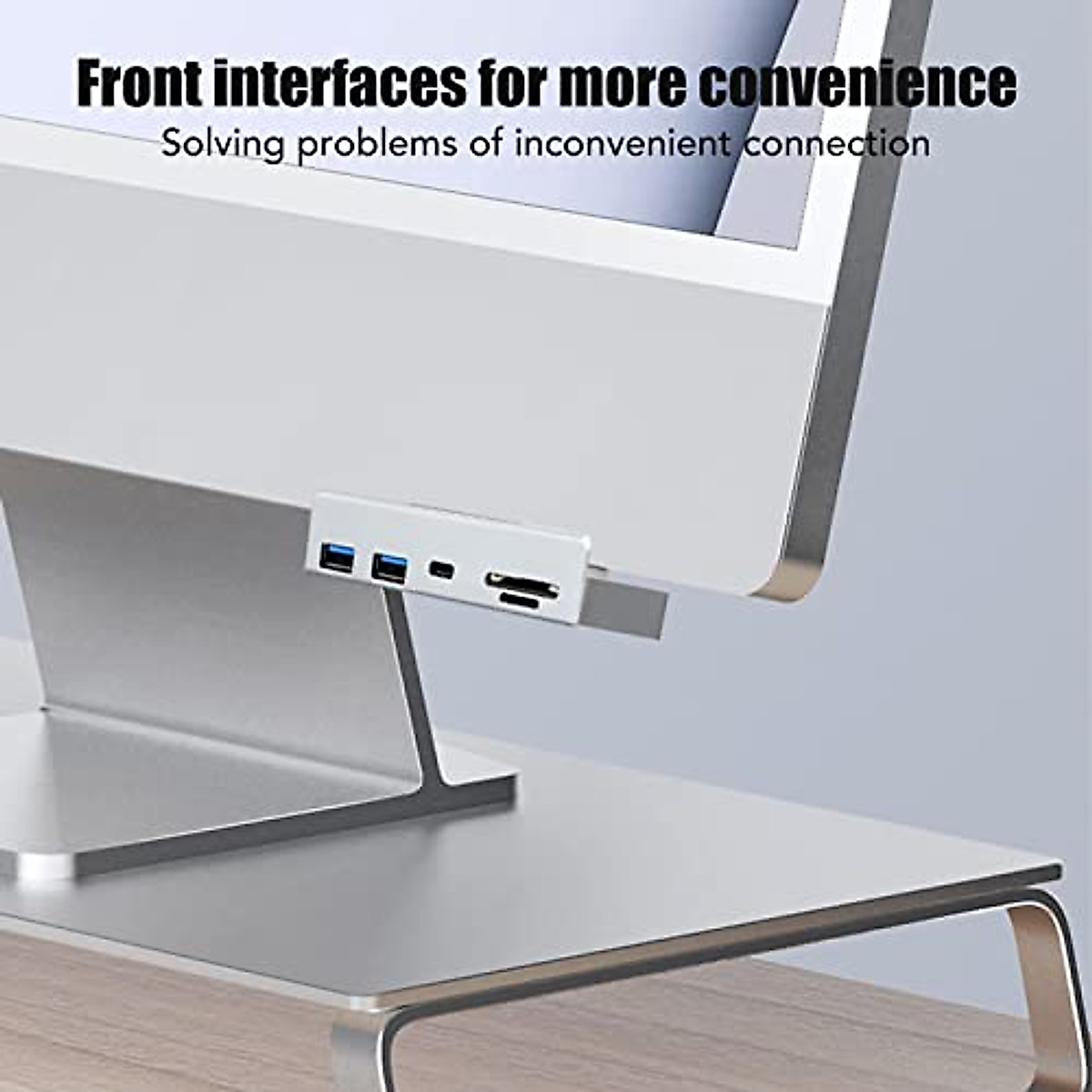 USB C Hub, 6 in 1 USB3.1 GEN2 10Gbps Type C Hub with 1 USB3.1 GEN2, 2 USB A and SD TF Micro SD Card Reader for OS X AIO PC, Multifunctional Docking Station