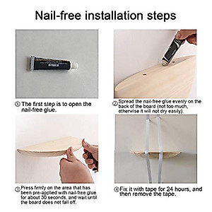 Hawgeylea Rustic Wood Floating Shelves, Wall Mounted Storage Shelf Hanging Decorative Rack Display Ledge for Farmhouse Bathroom Bedroom Living Room Decor Office Kitchen (Brown,Set of 5)