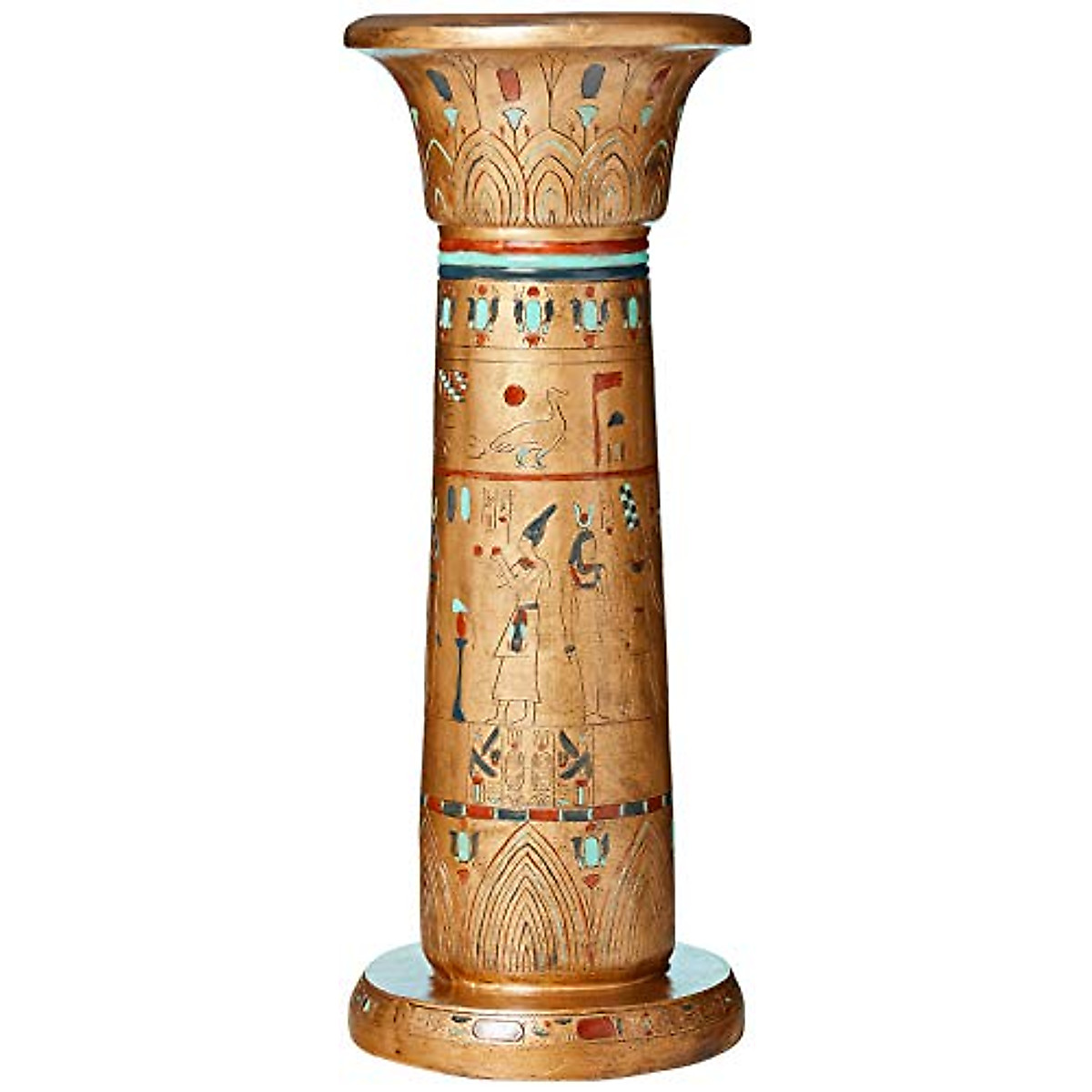 Design Toscano Golden Pedastal of The Egyptian Kings Sculptural Column, full color