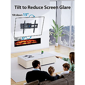 Pipishell Full Motion TV Wall Mount Bracket for 37-75 Inch LCD, QLED,OLED 4K Flat Curved TVs, Dual Arms Tilt Extension Swivel Articulating TV Mount, Max VESA 600x400mm up to 110lbs, Fits 16” Studs