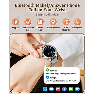 BOCLOUD Smart Watch for Men Women(Answer/Make Call), Bluetooth Smartwatches for iPhone Android iOS IP68 Waterproof Fitness Activity Tracker with Blood Pressure/Heart Rate/Sleep Monitor/Messages