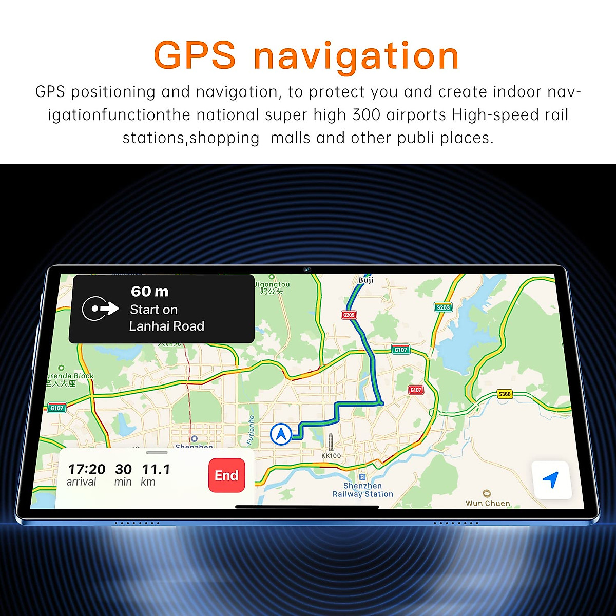 10.1 inch MA11 Tablet, 4+32G Full Screen Tablets with Dual SIM Card Slots, Android 8, 1280x800 HD, WiFi, Bluetooth, GPS, 2MP/5MP Camera (Black)