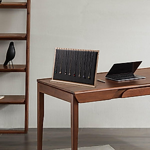 Justsoso Big Bamboo Necklace Display Stand, Pendant Necklace Jewelry Holder Rack, Chain Jewellery Organizer for Home or Selling Show (Black PU)