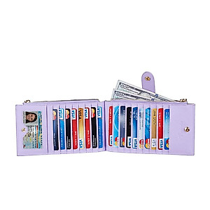 Travelambo Womens Multi Card Case Wallet & Leather Squeeze Coin Purse