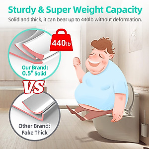 Elongated Toilet Seat with Built-in Potty Training Seat for Toddlers& Adults, Slow Close, Never Loosen, Heavy Duty, Ergonomic, Space Saving Toddler Toilet Seat(Elongated 18.5", Oval)