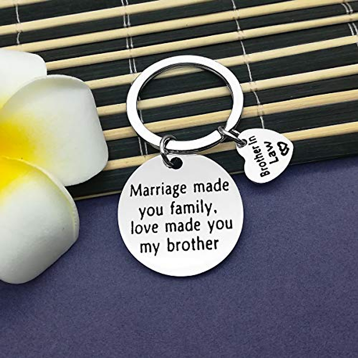 Brother in Law Gift Keychain Brother of The Bride Gift Marriage Made Us Family Love Made You My Brother Key Chain Wedding Birthday Christmas Thanksgiving Day Gift for Brother in Law