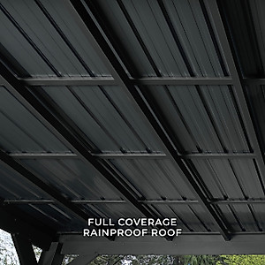 Backyard Discovery Stonebridge 12 ft. x 9 ft. 6 in. All Metal Steel Gazebo with Hard Top Steel Slant Roof