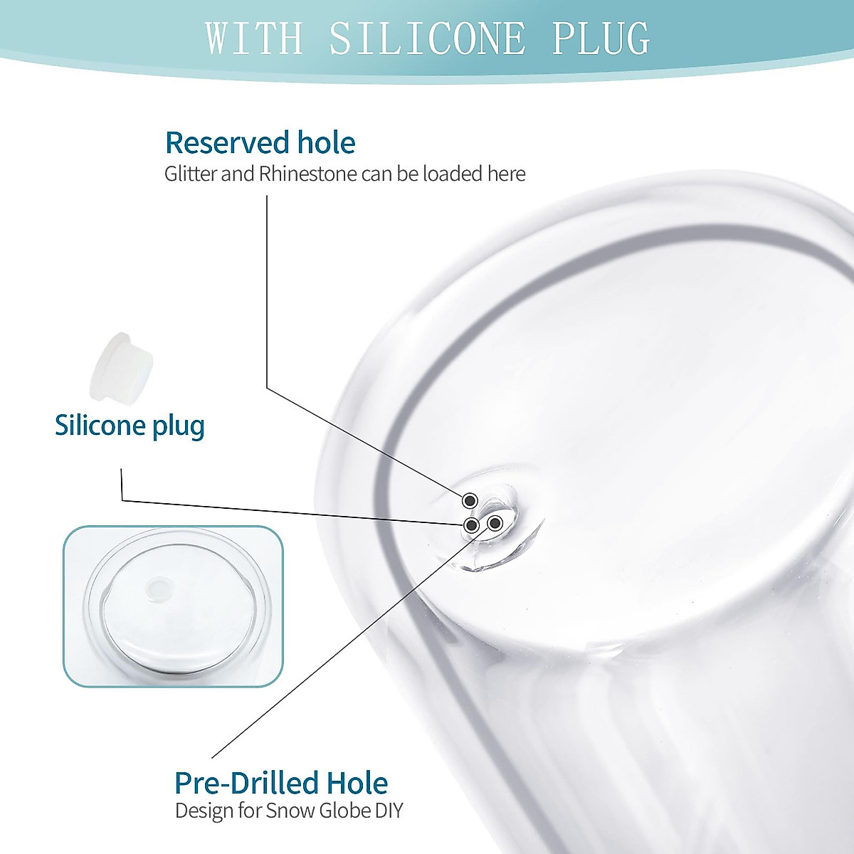 YOUKE OLA 6 Pack Pre Drilled Beer Glass Can Shaped Blank Double Wall Glass Cans with Rubber Stopper Bamboo Lid & Glass Straws for Snow Globe Glitter DIY 16oz