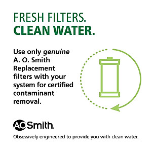 AO Smith Advanced Main Faucet Under Sink Replacement Filter for AO-MF-ADV System - Claryum Filtration Reduces Up To 99% of 78 Harmful Contaminants - AO-MF-ADV-R