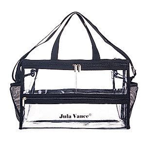 Game Changer Travel Bag Actor Bag Clear Vinyl PVC Makeup Cosmetic Toiletry Bag MUA Kits Organizer Bag Stadium Approved Clear Tote Gym Bag with Adjustable Strap for Home,Work,Concerts, Sports Events