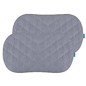 Bassinet Mattress Cover Compatible with Halo Bassinest Swivel Sleeper Bassinet Mattress Pad, 2 Pack, Microfiber, Waterproof and Soft, Grey
