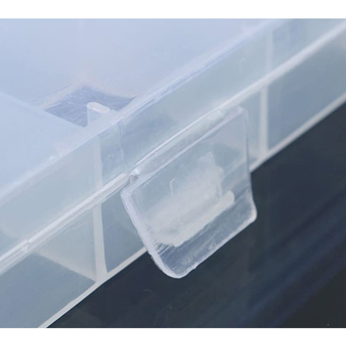 Transparent 24 Compartments Plastic Box Case Jewelry Bead Storage Container Craft Organizer with Divider and Compartments for Earring Rings Necklaces Bracelet Anklet