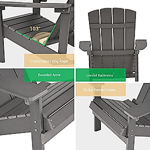 SANLUCE Adirondack Chairs Weather Resistant for Patio Garden, Backyard, Patio and Indoors, Charcoal