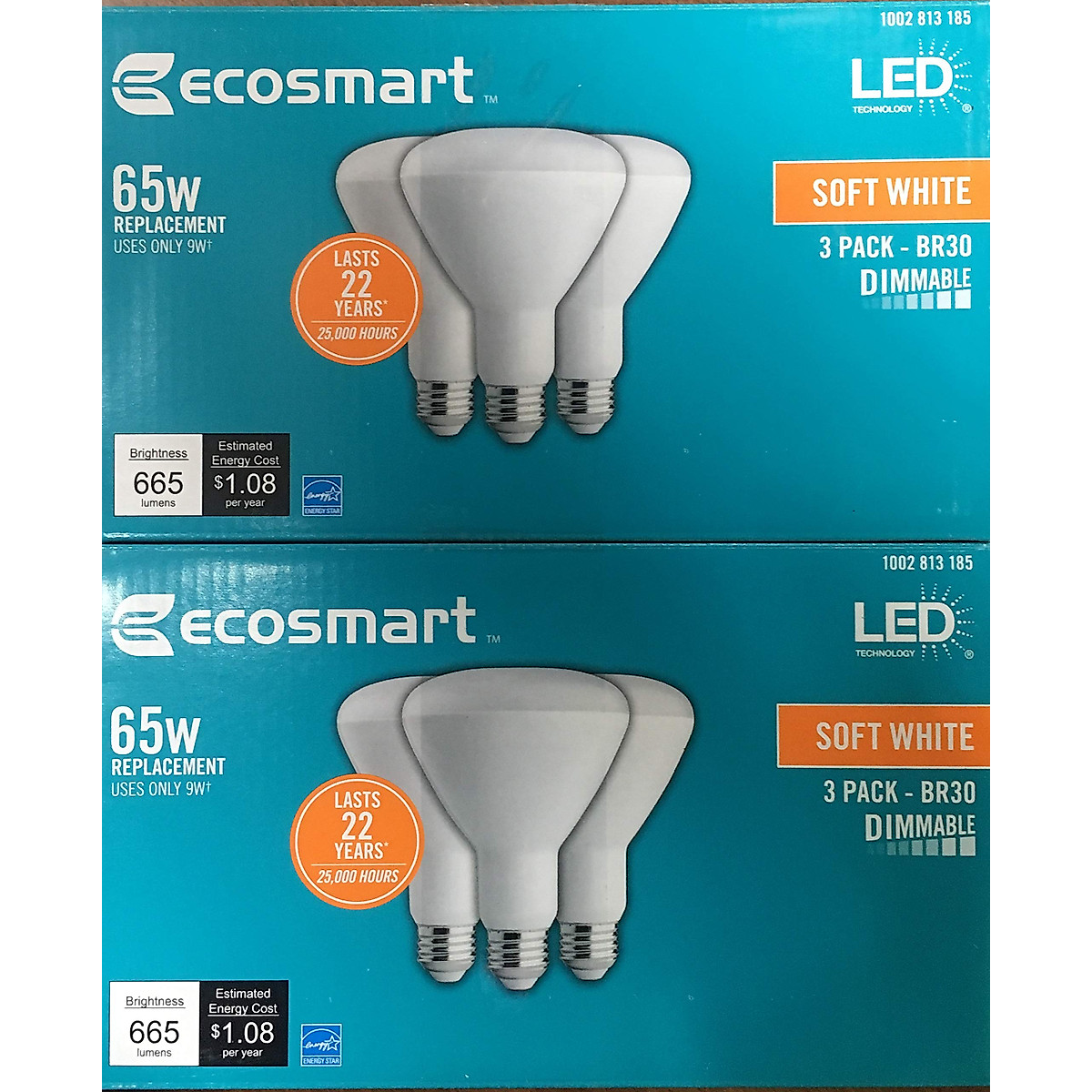 EcoSmart 65W Equivalent Soft White BR30 Dimmable LED Light Bulb (6-Pack)