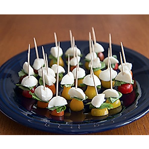 NEW NatureCore Bamboo Wooden Toothpicks - 1000 PCS, Sturdy Safe Round Clear Storage, 2 Packs of 500 Toothpicks, Party Catering Appetizer Fruit Cocktail Dessert Barbecue Art Craft Teeth Cleaning