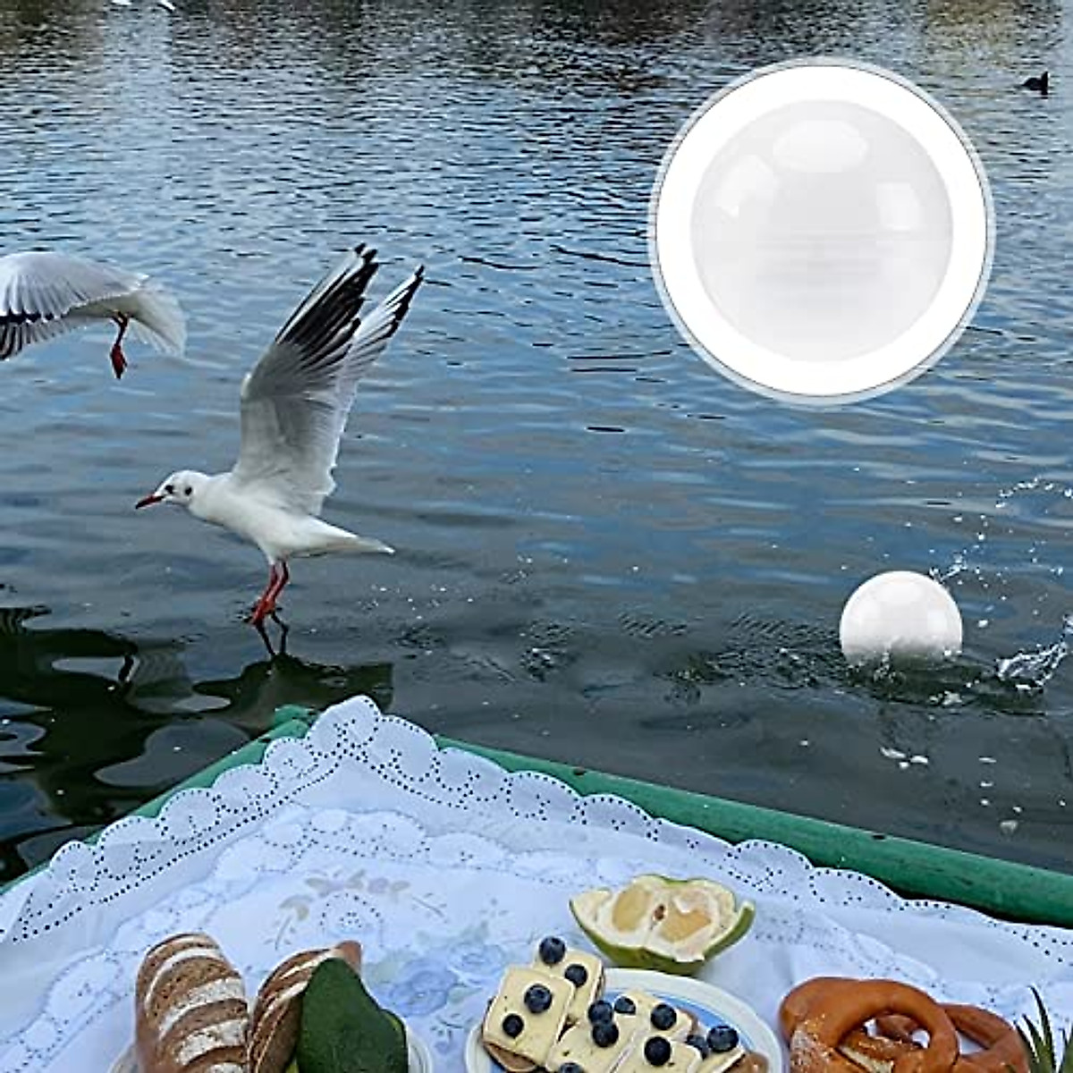 Luxshiny Lantern Solar Floating Pool Lights LED Floating Lights Light up Pool Balls Floating Orb Night Lights Lamp for Pool Hot Tub Pond Garden Decoration White Light Lanterns