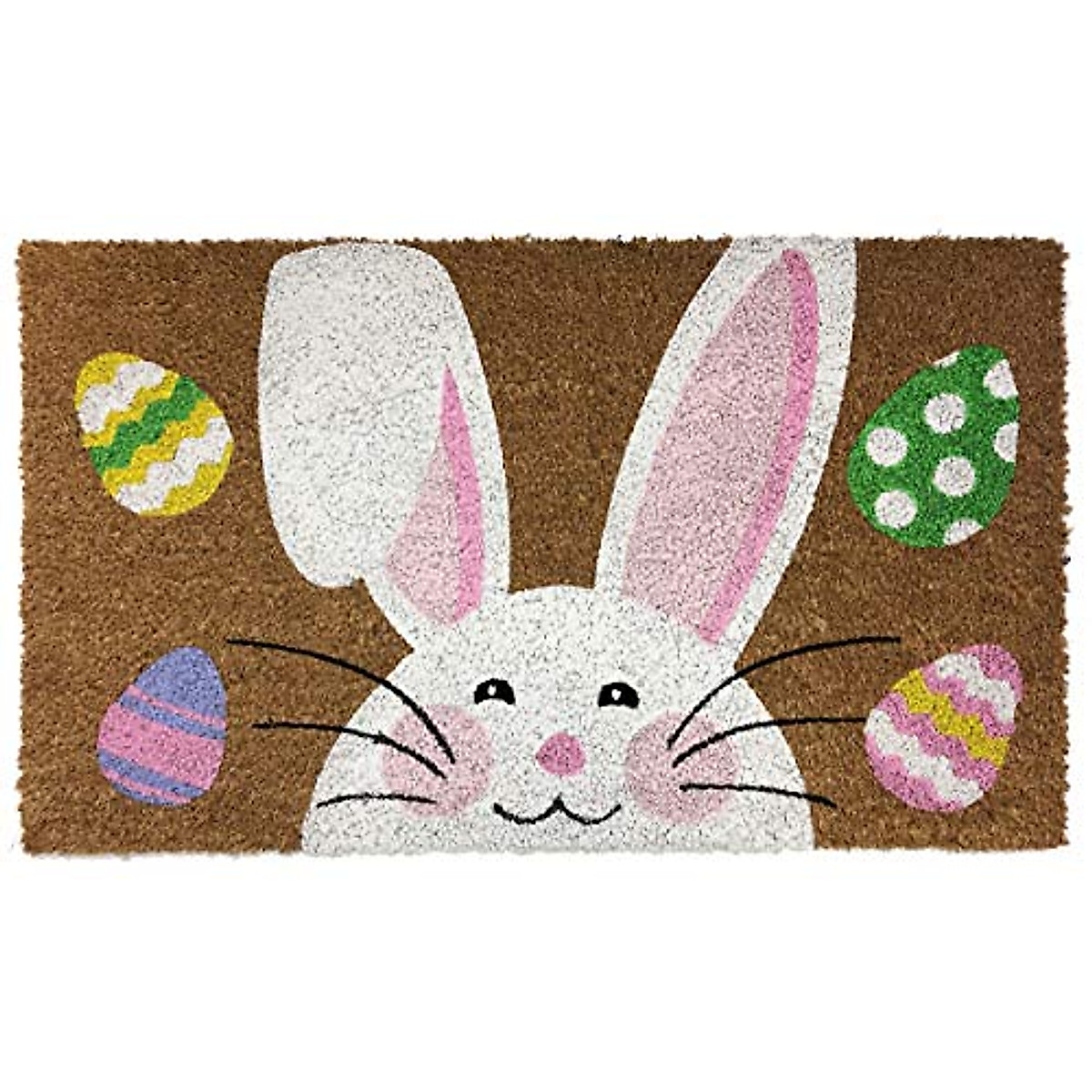 Briarwood Lane Happy Easter Bunny Coir Doormat Natural Fiber Outdoor 18" x 30"