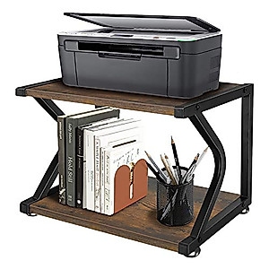 Unistyle Printer Stand with Anti-Skid Pads for Space Organizer,Desktop Stand for Printer as Storage Shelf, Book Shelf, Double Tier Tray for Home Office Organization
