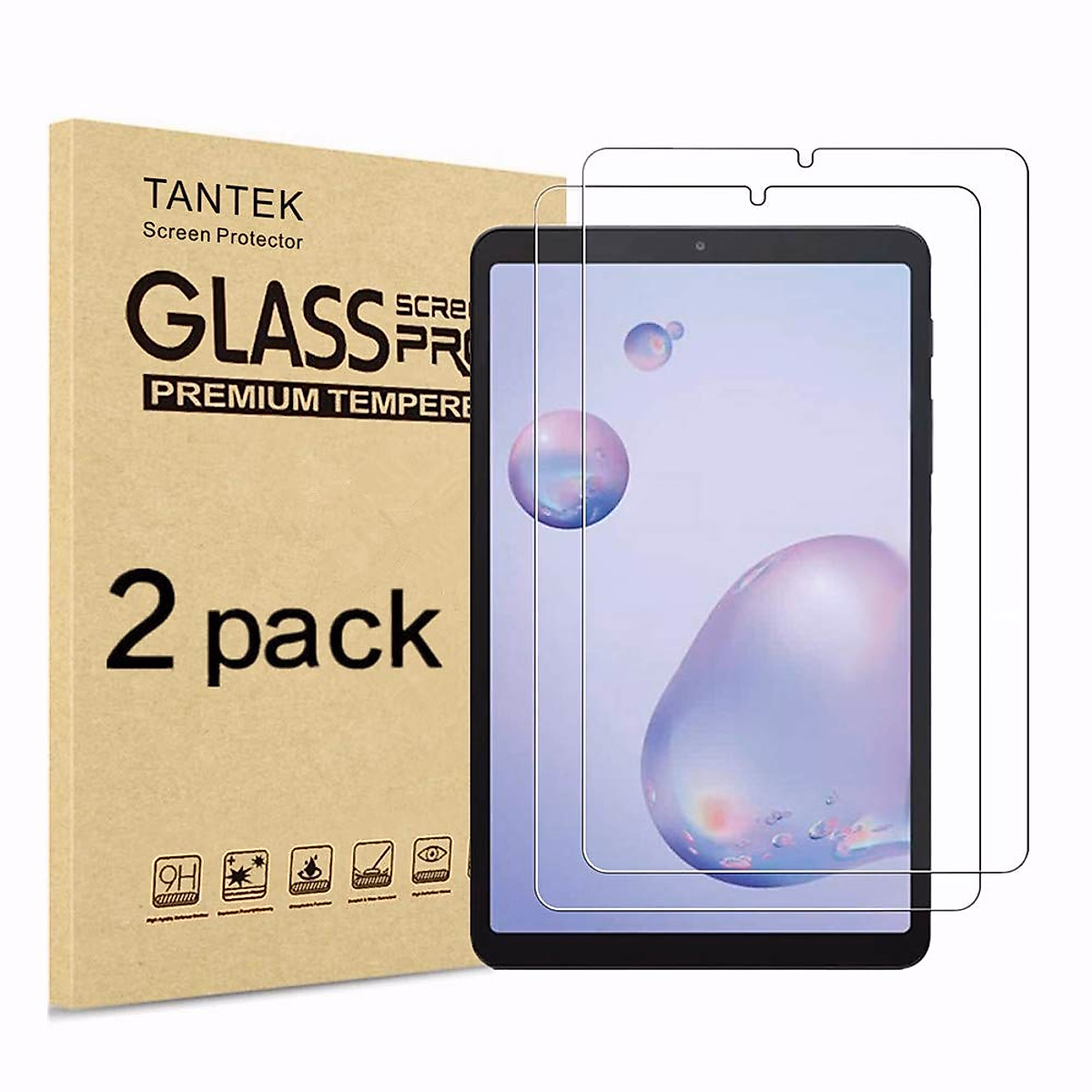 TANTEK [2-Pack Screen Protector for Samsung Galaxy Tab A 8.4 inch(2020,SM-T307/T307U),Tempered Glass Film,Ultra Clear,Anti Scratch,Bubble Free