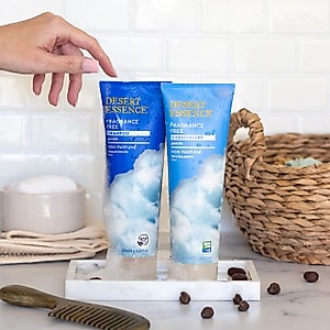 Desert Essence Fragrance Free Shampoo - Pure - 8 Fl Ounce - Pack of 3 - Unscented - Gloss & Shine - Strengthens Hair - Soft & Revitalized - Green Tea - Vitamins & Minerals - Jojoba Oil