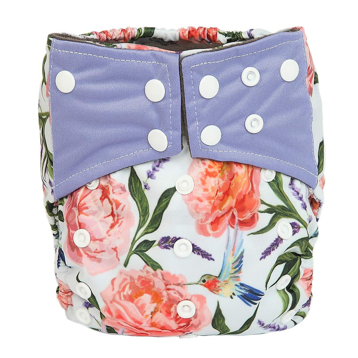 Sigzagor 3 AIll in One Cloth Diapers Nappies for Night AIO Sewn in Insert Reusable Washable (Flower Set)