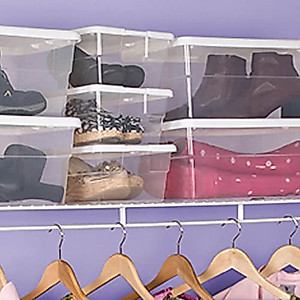 Sterilite 6 Quart Clear Multipurpose Plastic Storage Tote, 12 Pack, & 16 Quart Clear Multipurpose Plastic Storage Tote, 12 Pack for Home Organization