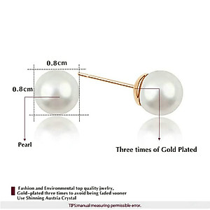 Yoursfs 3 Pairs Faux Pearl Stud Earrings Sets For Women 18K Gold Plated Elegant Small Round Pearl Stud Earring