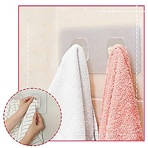 Jetec 8 Pieces Bathroom Shelf Adhesive Hooks Sticker Strong Hooks for Shower Caddy Basket Double Claw Wall Hooks Sticker for Kitchen Bathroom (6 x 12 cm)