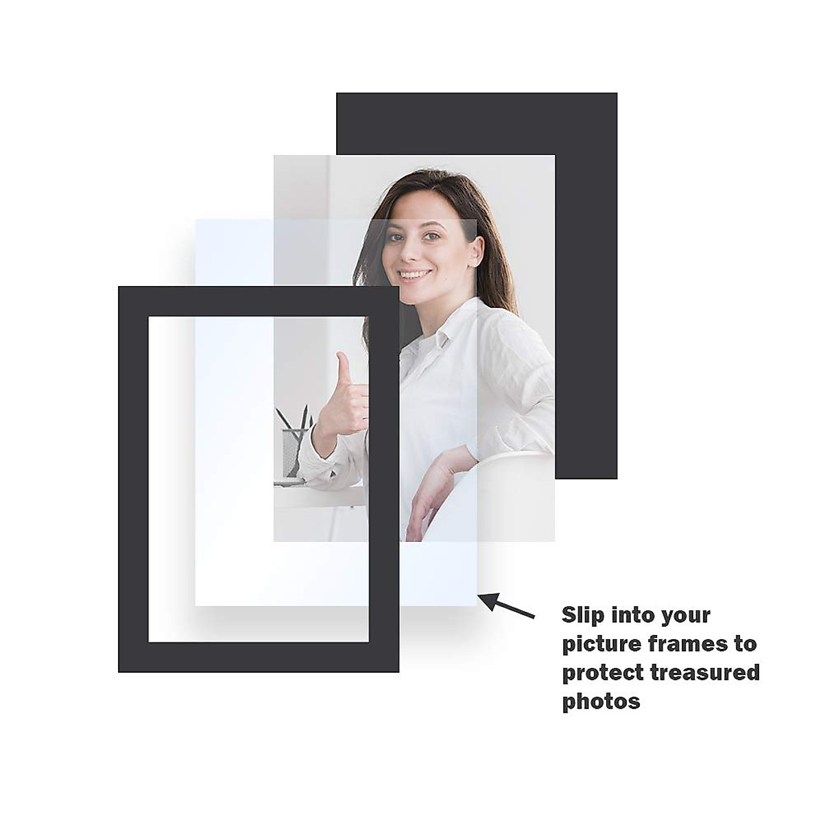 Performore 5 Pack of 4x6 Inch Plexiglass Sheet with Protective Film, 0.04" Thick PETG Panels, Clear Acrylic Plastic Sheet for Picture Frame, Invitations, Cricut