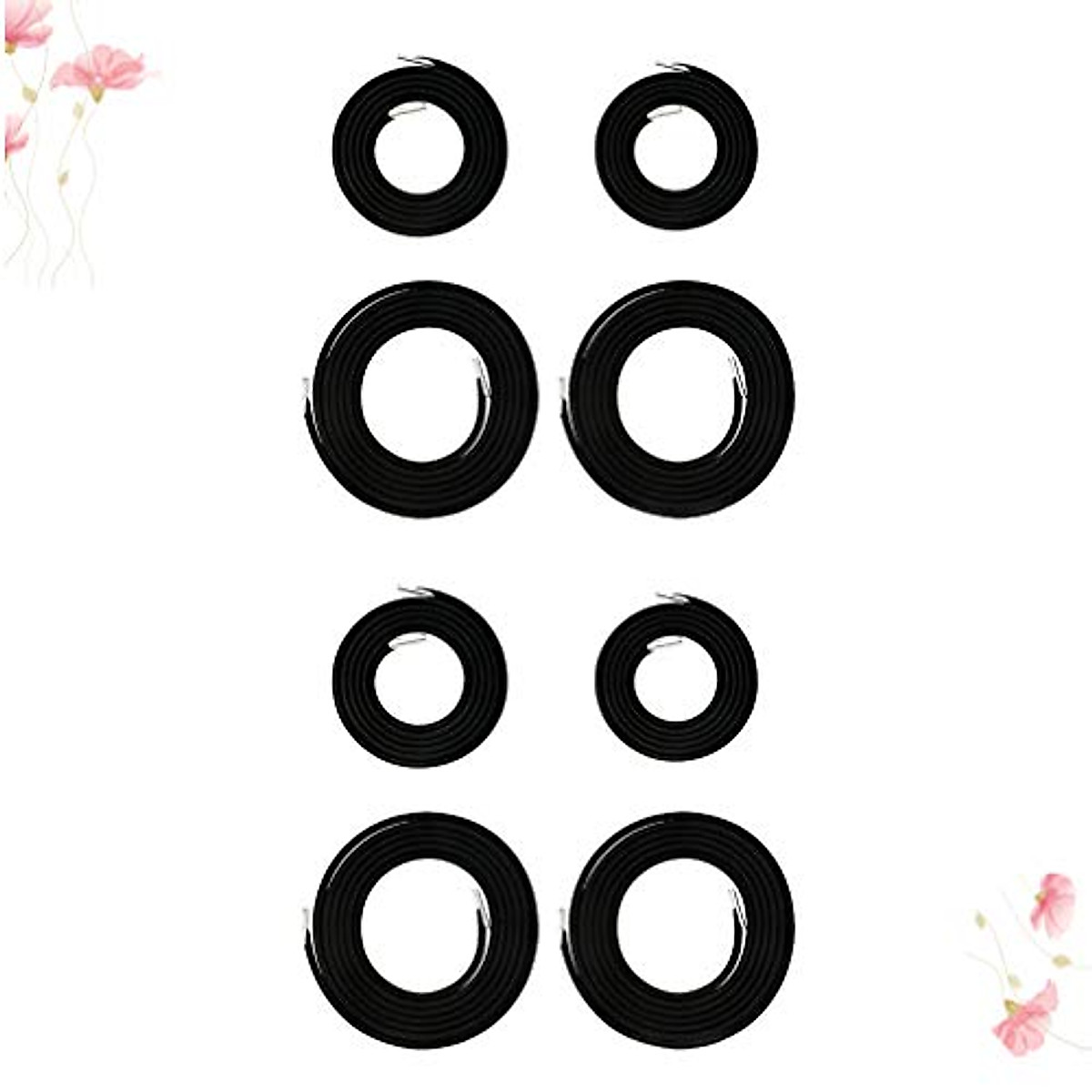 Garneck 8pcs Chair Replacement Cords, Deck Chair Rope, Deck Chair Accessories Chaise Longue Rope Chaise Elastic Rope Recliner Parts(Black)