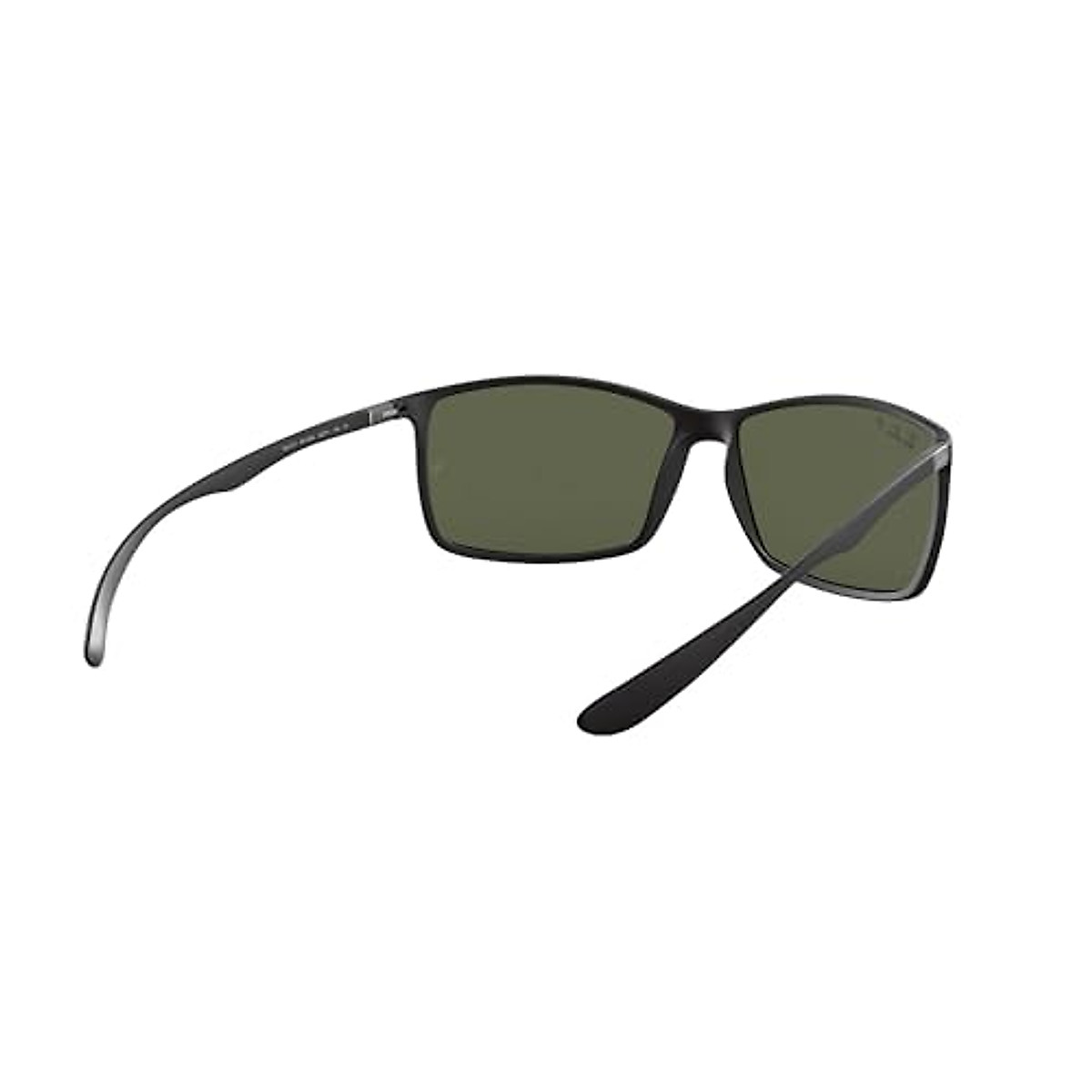 Ray-Ban Men's RB4179 Liteforce Square Sunglasses, Matte Black/Polarized Green, 62 mm + 1