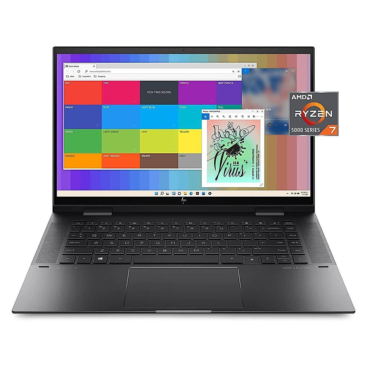 HP Envy X360 2-in-1 15.6" FHD Touchscreen Premium Laptop | AMD Ryzen 7 5825U (Beat i7-1165G7) | 12GB RAM| 512GB SSD| Backlit Keyboard | Windows 11 Pro | Black | Bundle with Wireless Mouse