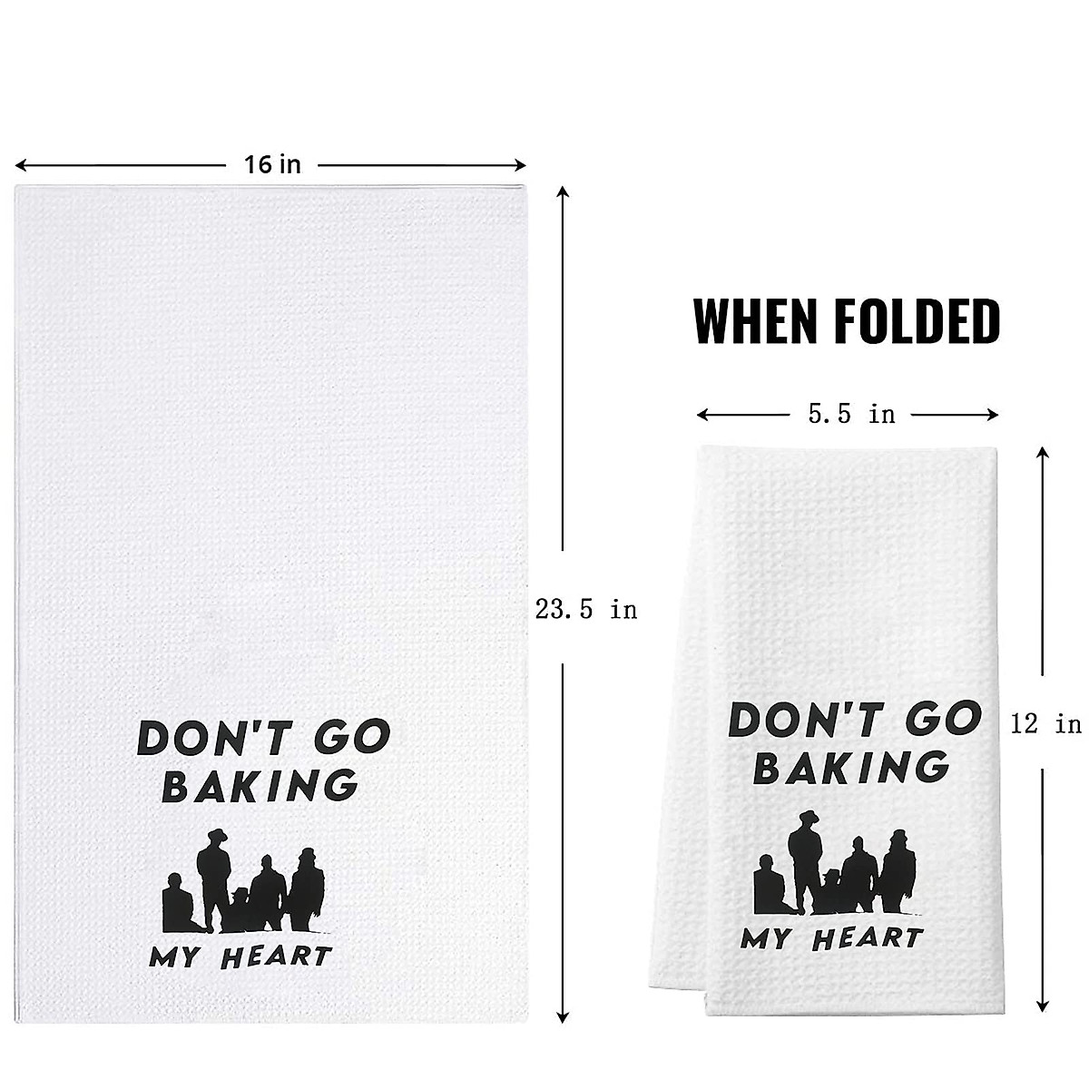 ZJXHPO Song Lyrics Inspired Kitchen Towel Dish Towel Baking Gift for Housewarming Wedding Shower (Don't GO Baking)