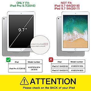 JETech Case for iPad Pro 9.7-Inch 2016 Model (Not for iPad 9.7 5/6 2017/2018), Smart Cover Auto Wake/Sleep (Misty Blue)