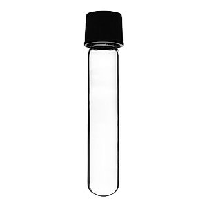 EISCO Test Tube, 5ml - Bakelite Screw Cap with Rubber Liner - Borosilicate 3.3 Glass - 2.9" x 0.6" - Round Bottom - Leak Proof