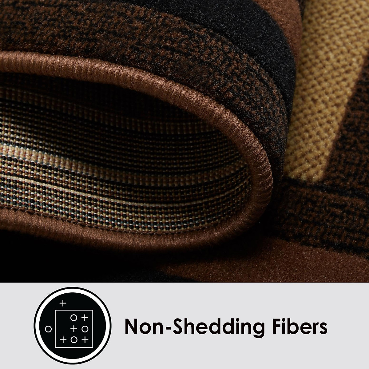 Home Dynamix Catalina Virginia Abstract Runner Rug, Geometric Black/Brown 7'10"x10'2"