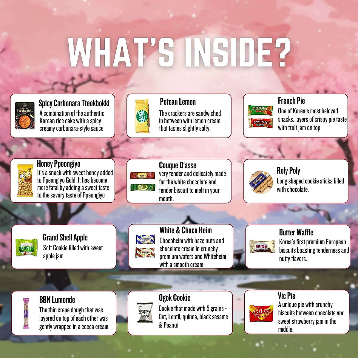 Korean Snack Box Variety Pack - 46 Count Snacks Individual Wrapped Gift Care Package Bundle Sampler Tiktok Asian Challenge Assortment Mix Candy Chips Cookies Ramen Gummy Treats for Kids Children