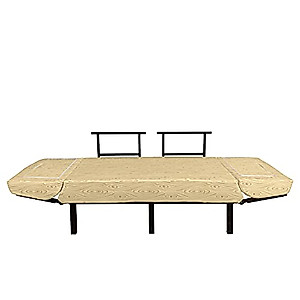 Ambesonne Beige Futon Couch, Wooden Texture Pattern Grains of Wood Natural Tree Growth Lines of Nature Organic Theme, Daybed with Metal Frame Upholstered Sofa for Living Dorm, Loveseat, Cream