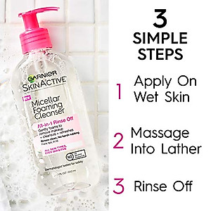 Garnier SkinActive Micellar Foaming Face Wash, For All Skin Types, 6.7 fl oz