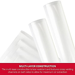 Nesco VS-07V Vacuum Sealer Bag Variety Pack, Bag/Roll Combo, Clear