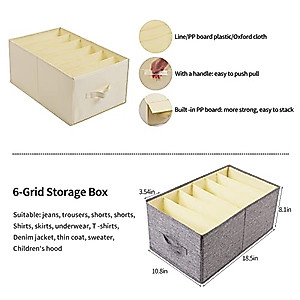 FIKLET Wardrobe Clothes Organizer, Wardrobe Clothes Organizer with Sturdy Handles (Beige 1)