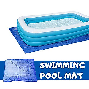 Swimming Paddling Family for Garden Outdoor Cover Rectangle Pool Pools Swimming Kick for Swim Team (Blue, One Size)