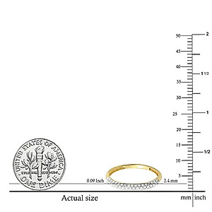 Dazzlingrock Collection 0.25 Carat (Ctw) Round Lab Grown White Diamond Stackable Wedding Band for Her in 10K Yellow Gold Size 5.5