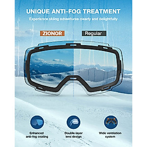 ZIONOR Lagopus X4 Ski Snowboard Snow Goggles Replacement Lenses (VLT 78% Bright Lens)