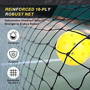 TYRSEN Pickleball Set with Net, 22FT USAPA Regular Size Portable Pickleball Net System for Driveway Backyard, 4 Paddles & 6 Balls, Strong PE Net and Steady Steel Frames for Indoor Outdoor