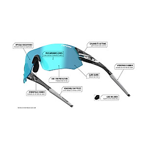 Tifosi Optics Tsali Sunglasses (Crystal Smoke/White, Clarion Blue/AC Red/Clear)