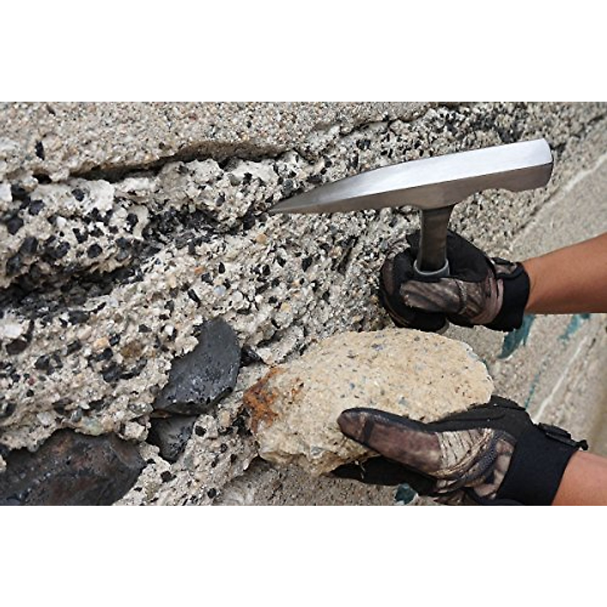 SE 22-ounce Rock Pick Hammer with Pointed Tip, 11-inch All Steel Geologist Hammer, Drop Forged Masonry Hammer with Comfortable Grip for Mining, 2lbs
