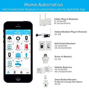 SKYLINK SK-250 Deluxe Connected Wireless Security Alarm Automation System with Camera Compatible with iOS, Android, Echo Alexa, Google Home and IFTTT and No Monthly Fees, 1 Count (Pack of 1), White